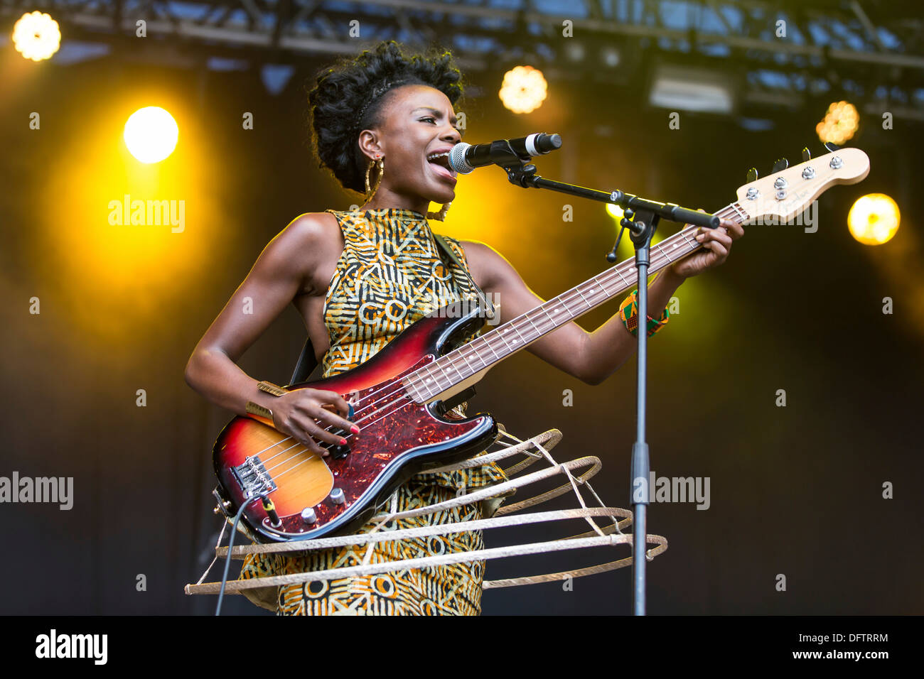 Shingai Shoniwa, lead singer of British band "Noisettes" performing ...