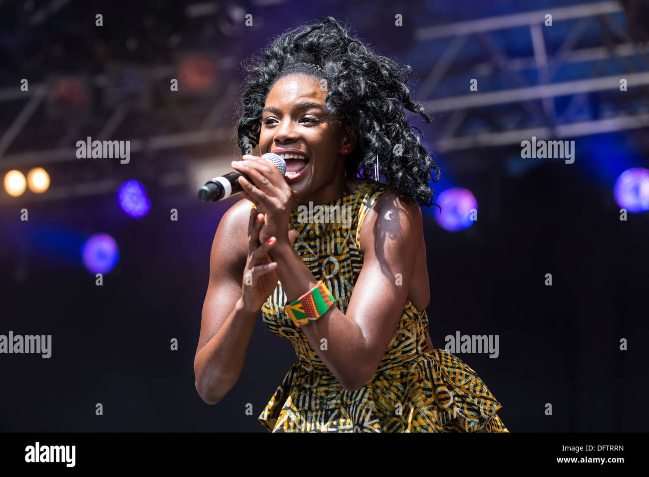 Shingai Shoniwa, lead singer of British band "Noisettes" performing ...