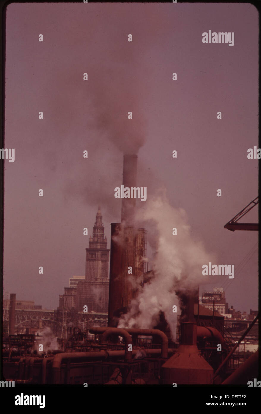 Smoke from Republic Steel’s industrial operations in Cleveland, Ohio ...