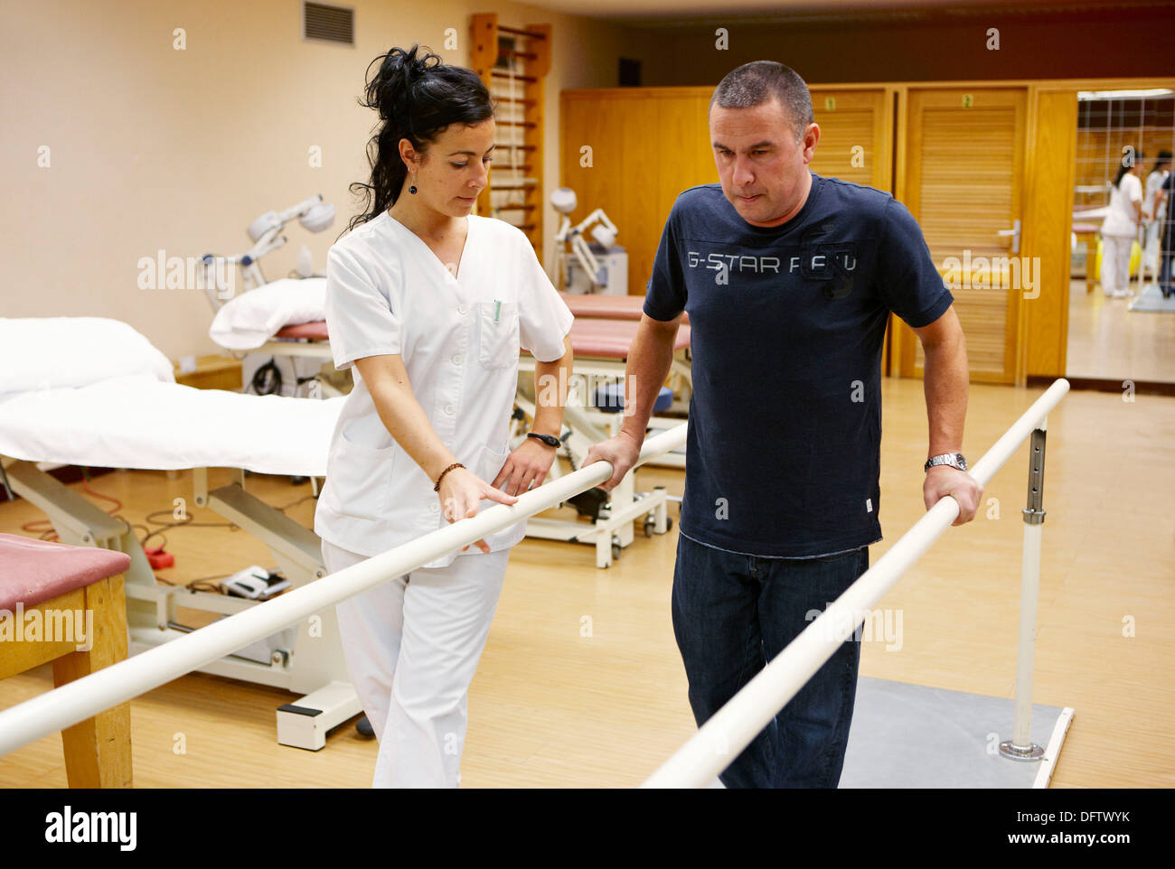 Physiotherapy walking bars hi-res stock photography and images - Alamy