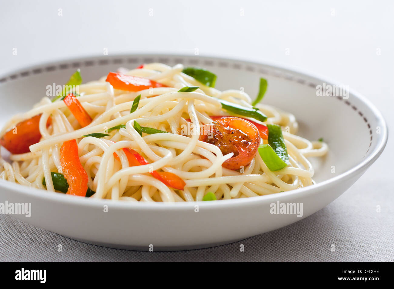 Italian spaghetti with vegetables Stock Photo - Alamy