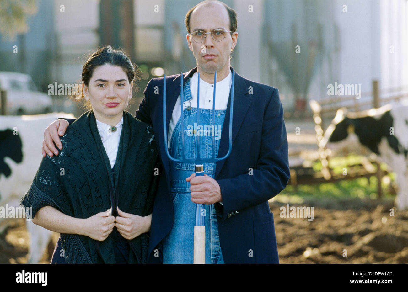 American gothic farmer hi-res stock photography and images - Alamy