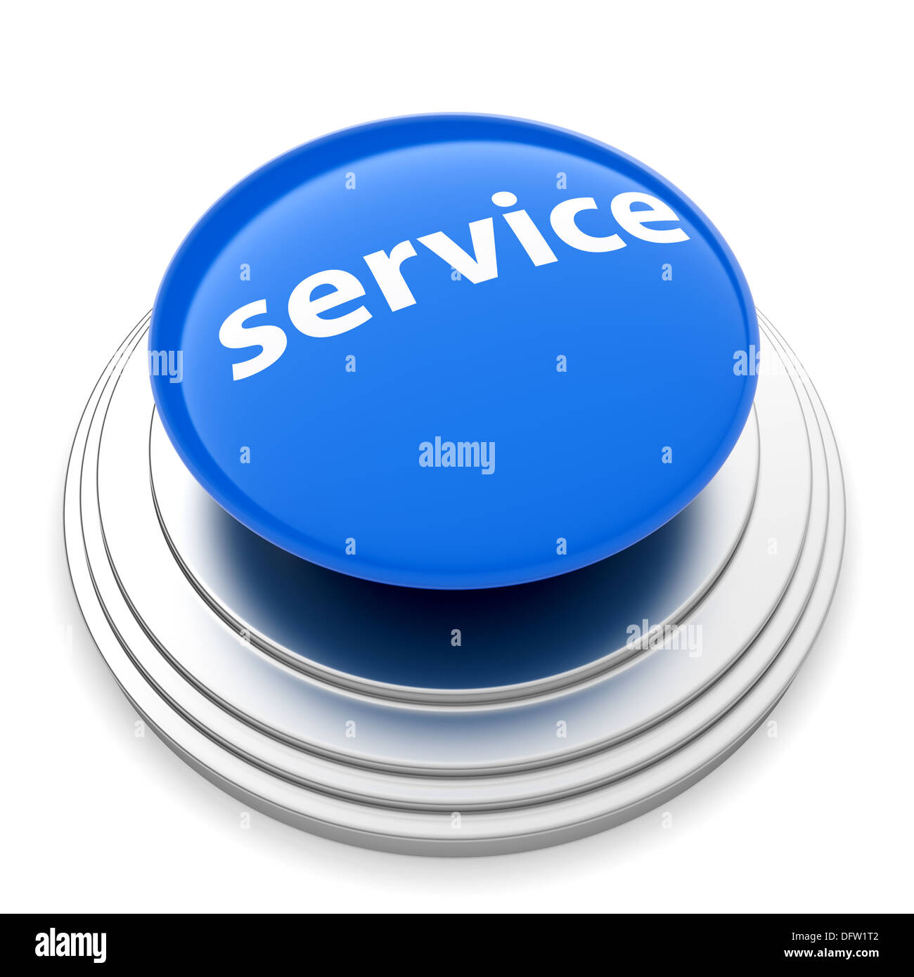 3d illustration of service push button concept. Isolated on white ...