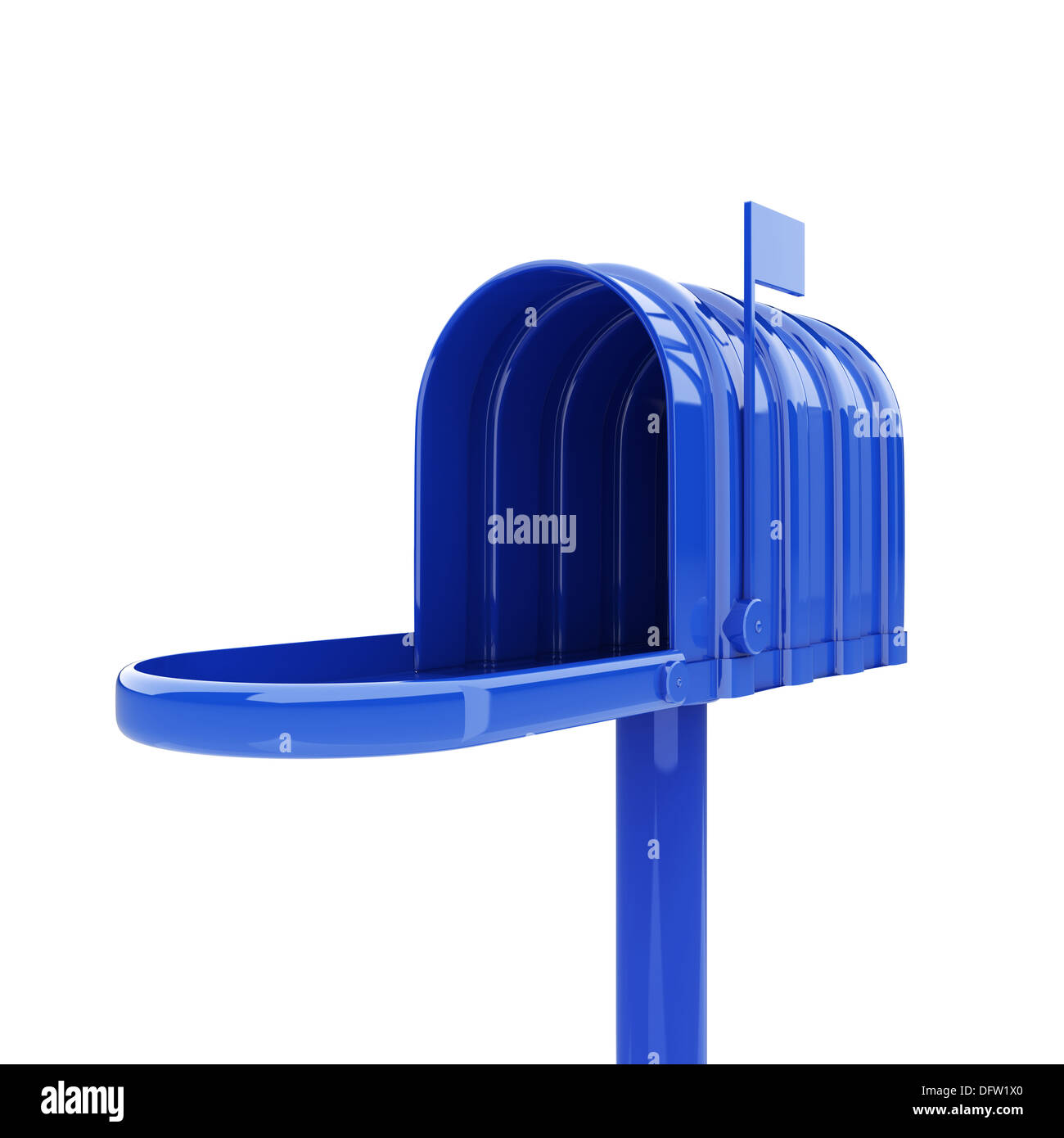 3d illustration of opened blue mailbox isolated Stock Photo - Alamy