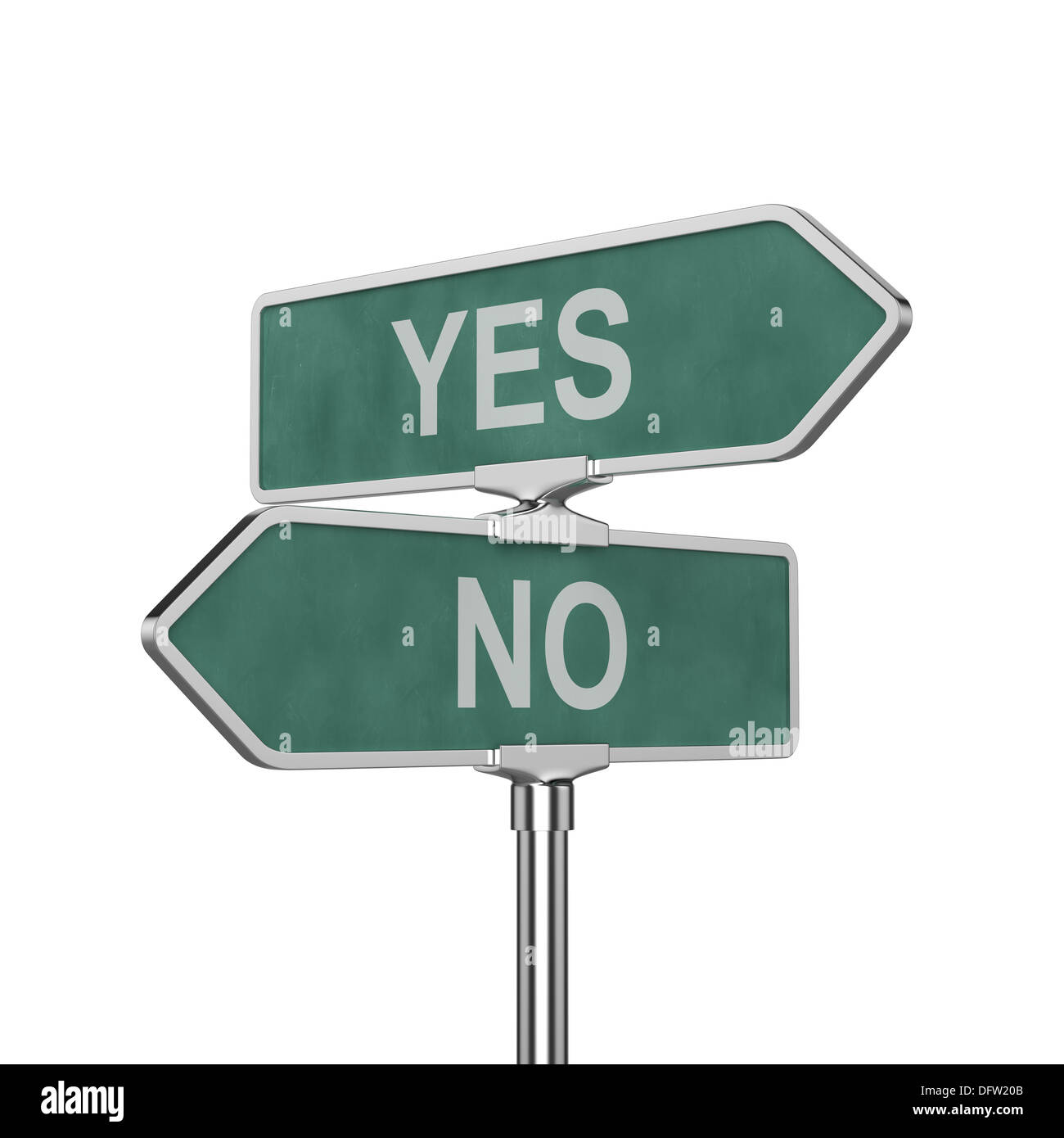 3d render of Yes and No concept roadsign board isolated on white ...