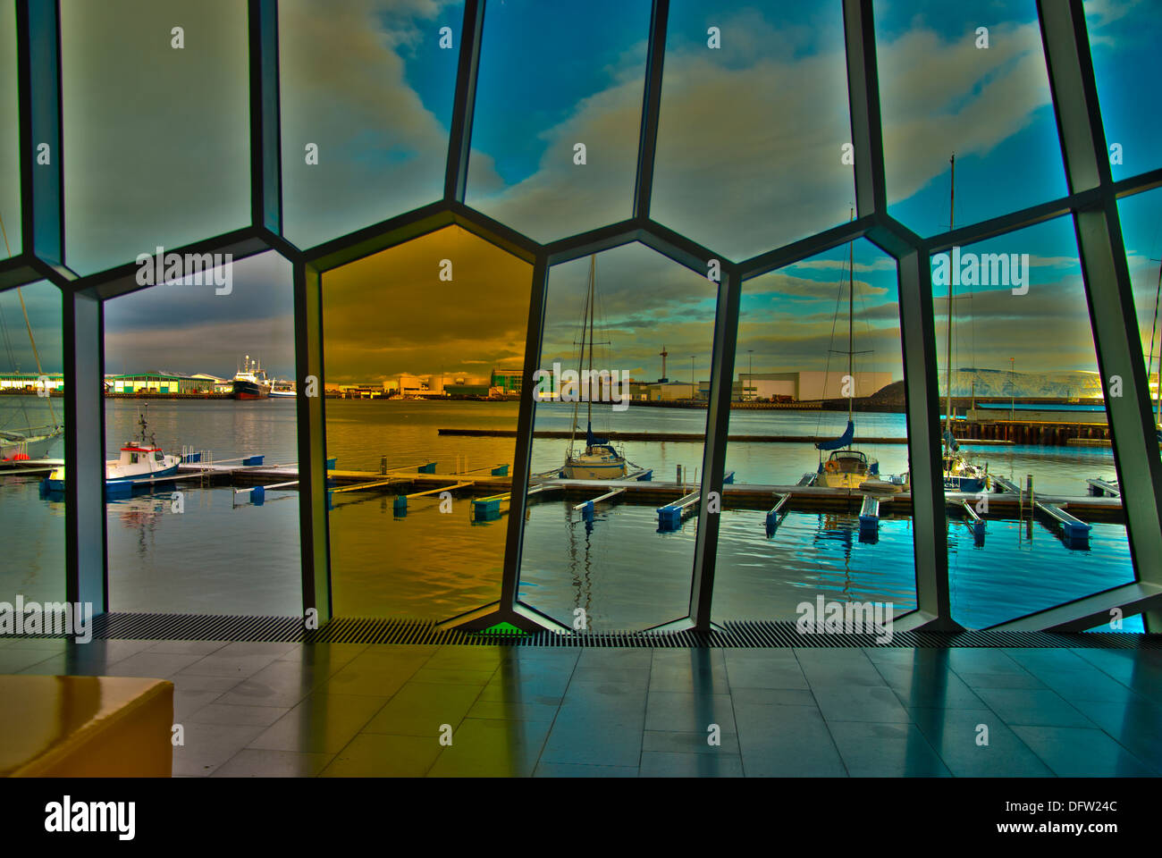Architectural impression of the Harpa Concert Hall in Reykjavik Iceland ...