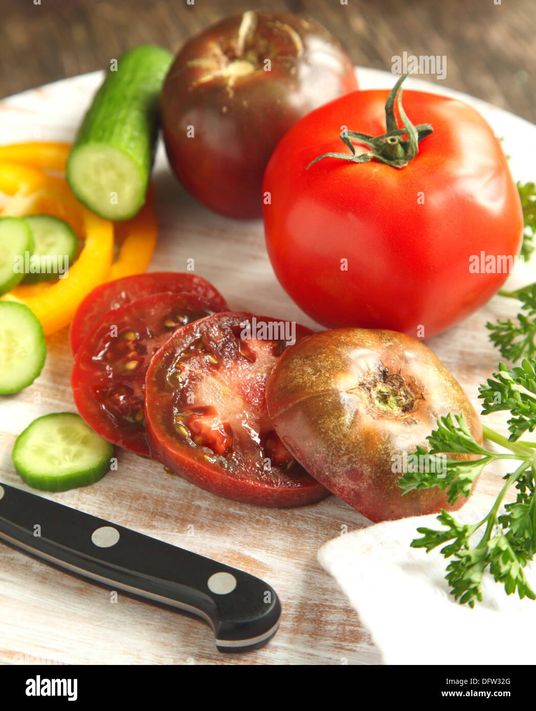 Cooking fresh vegetables tomato pepper hi-res stock photography and ...