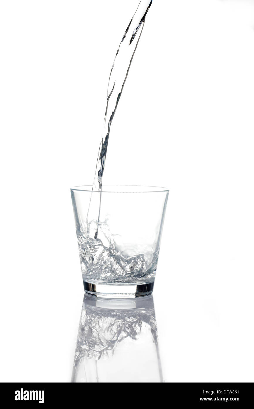 Water flowing on a glass Stock Photo - Alamy