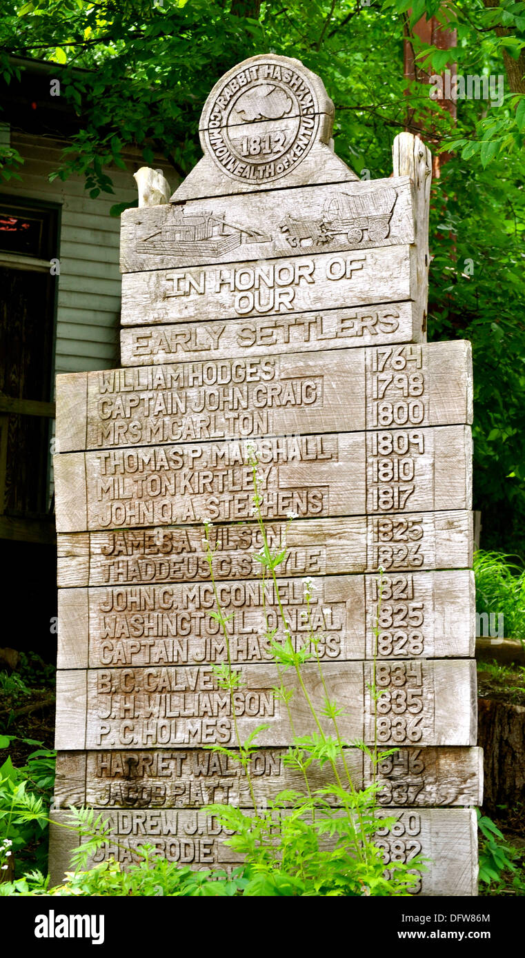 Rabbit Hash Early Settlers Sign Stock Photo - Alamy