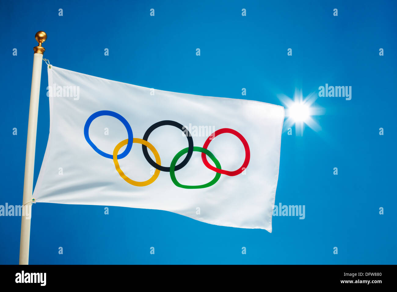 Raising of the olympic flag hi-res stock photography and images - Alamy