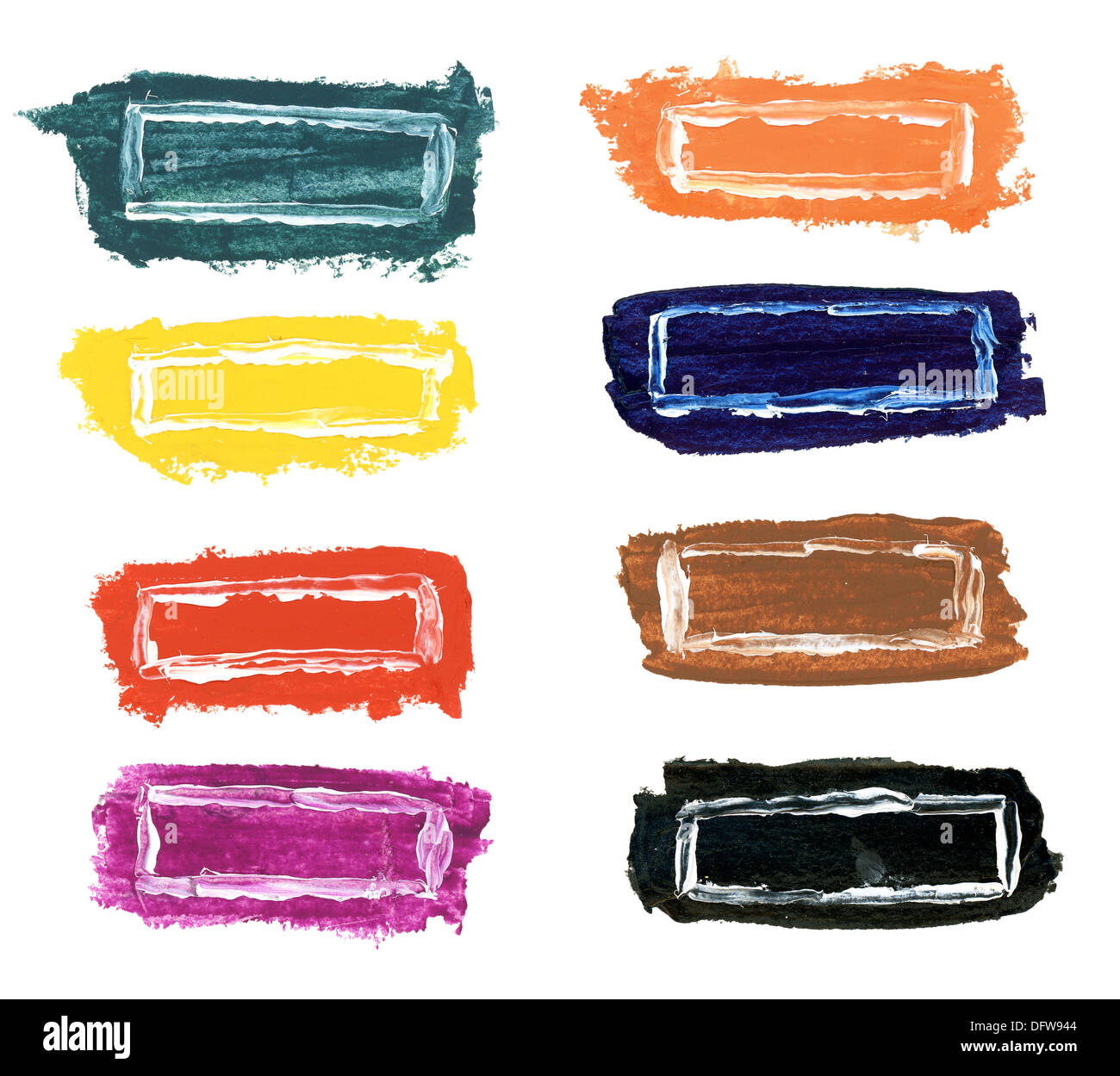 Handmade different colours watercolor frames Stock Photo - Alamy