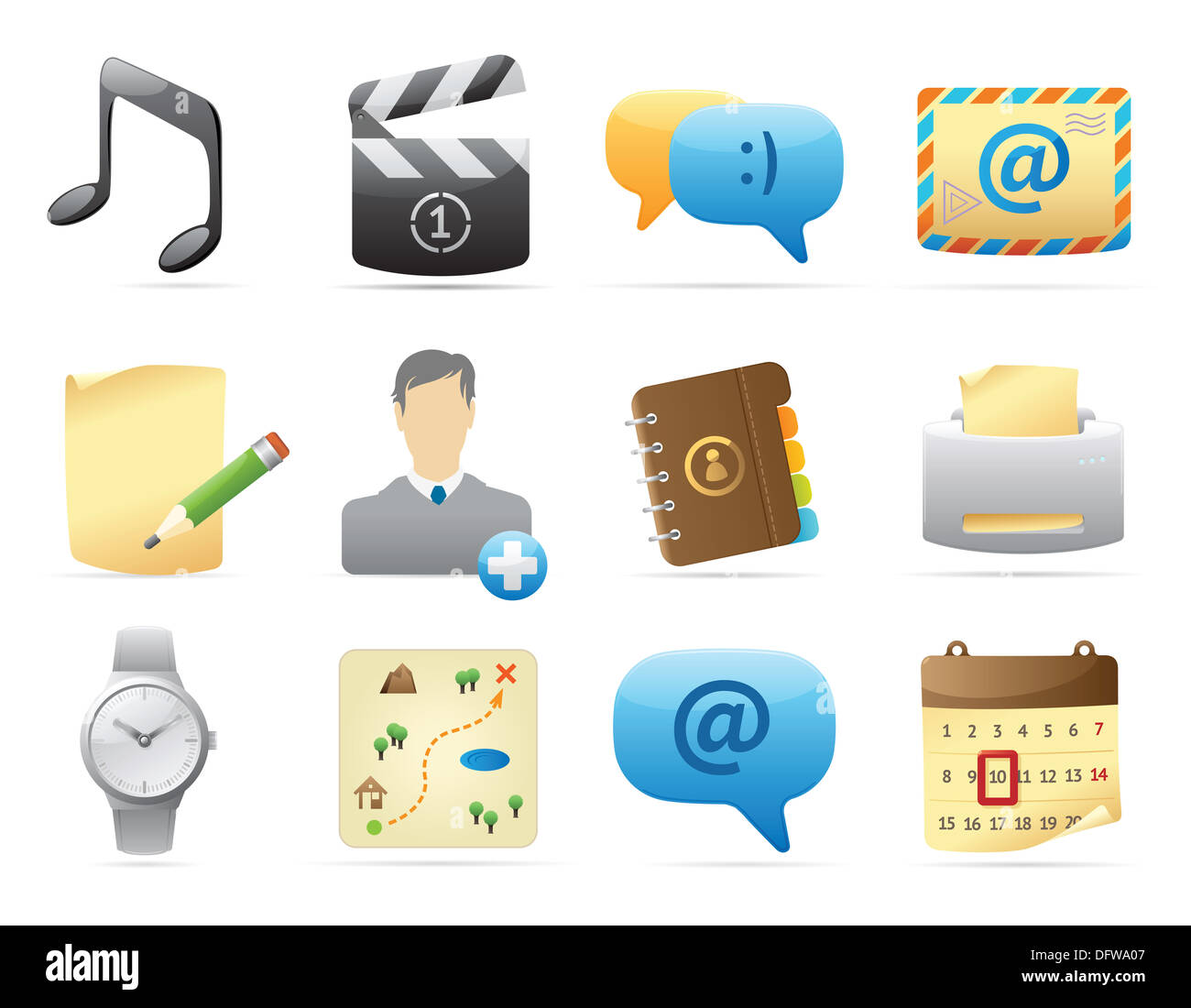 Icons for computer and website interface Stock Photo - Alamy