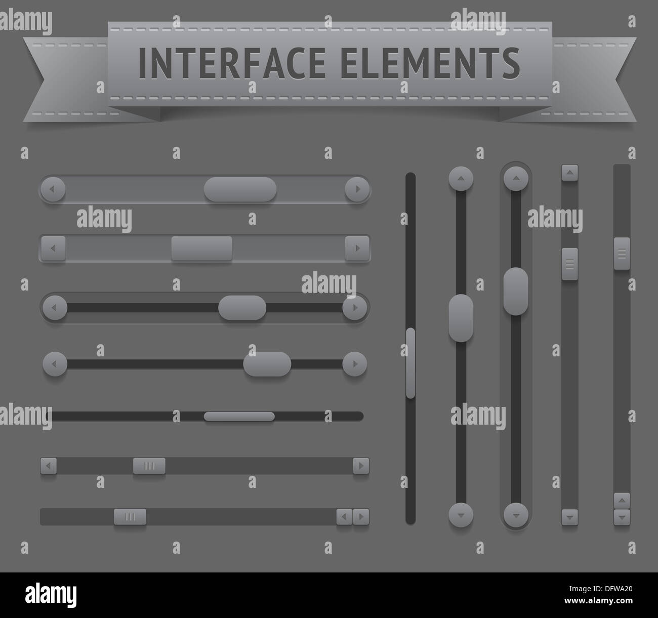 User interface elements. Raster version Stock Photo - Alamy