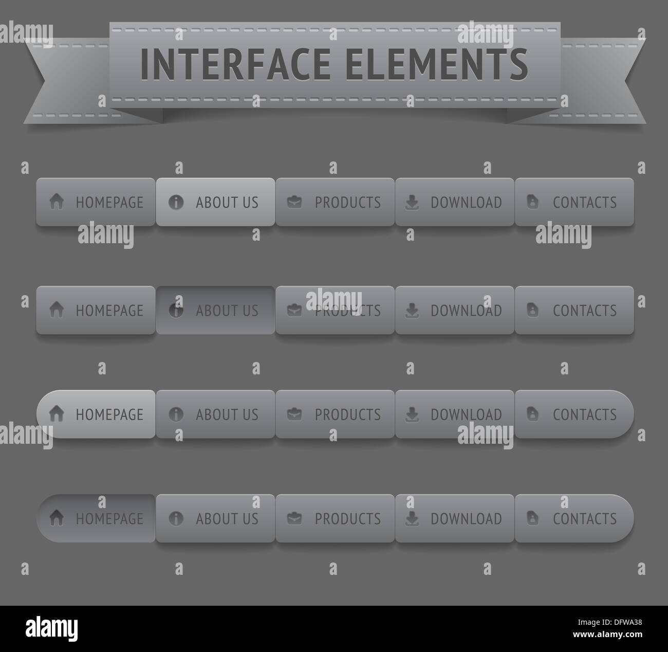 User interface elements. Raster version Stock Photo - Alamy