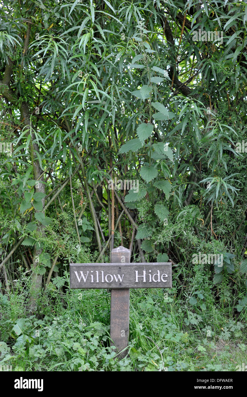 willow hide sign Stock Photo - Alamy