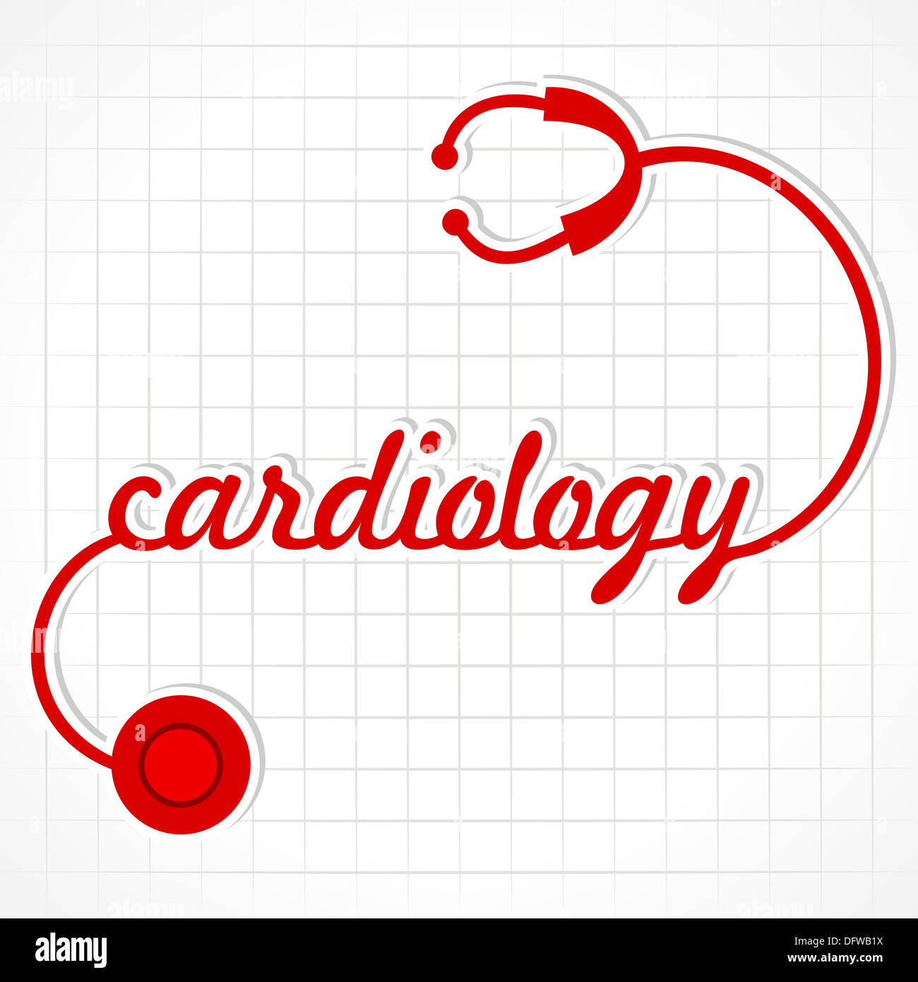 Stethoscope make cardiology word stock vector Stock Photo - Alamy