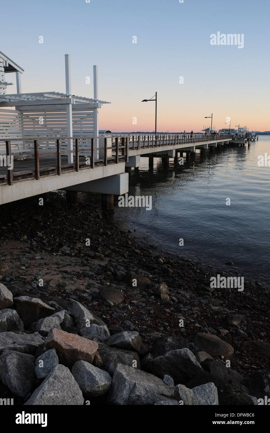 Woody Point Jetty at sunset Stock Photo - Alamy