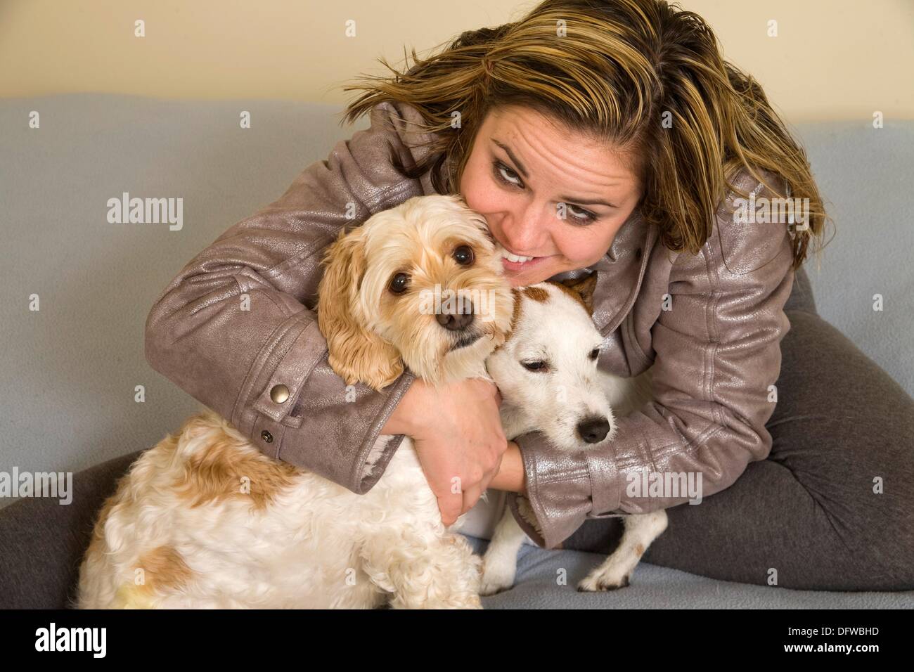 Devoted woman and dog hi-res stock photography and images - Alamy