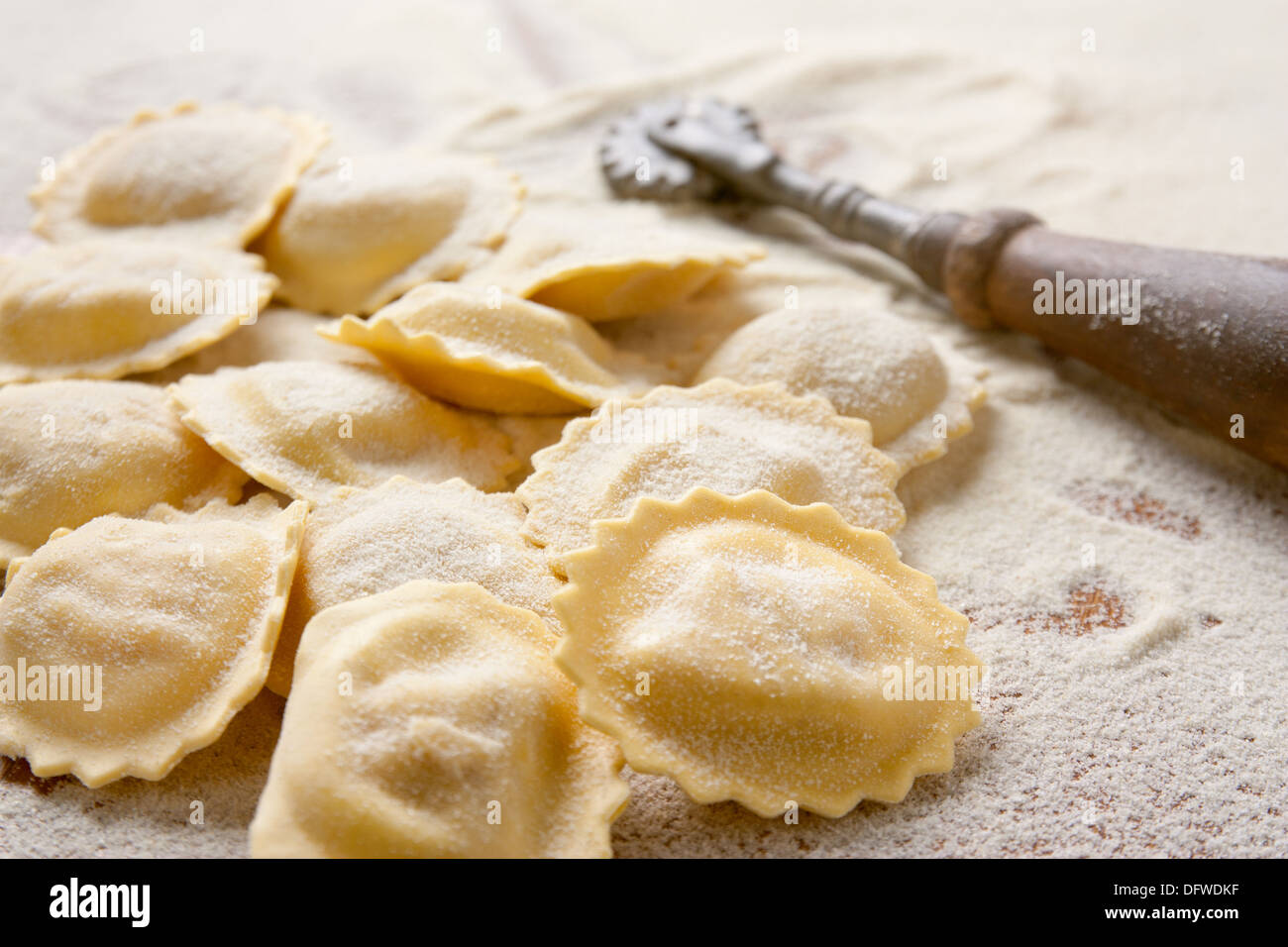 Ravioli stuffed with meat hi-res stock photography and images - Alamy