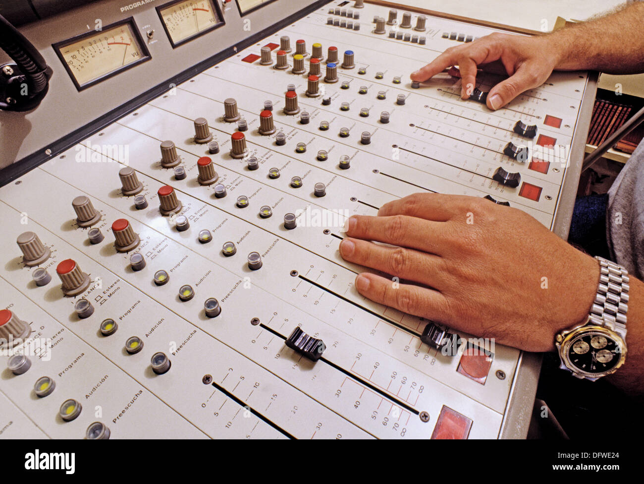 White male with sound system board Stock Photo - Alamy