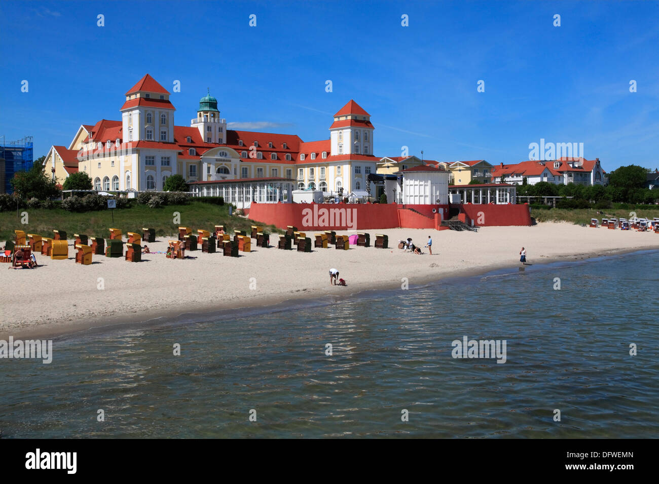 Binz beach, spa Hotel Kurhaus, Ruegen Island, baltic Sea Coast ...