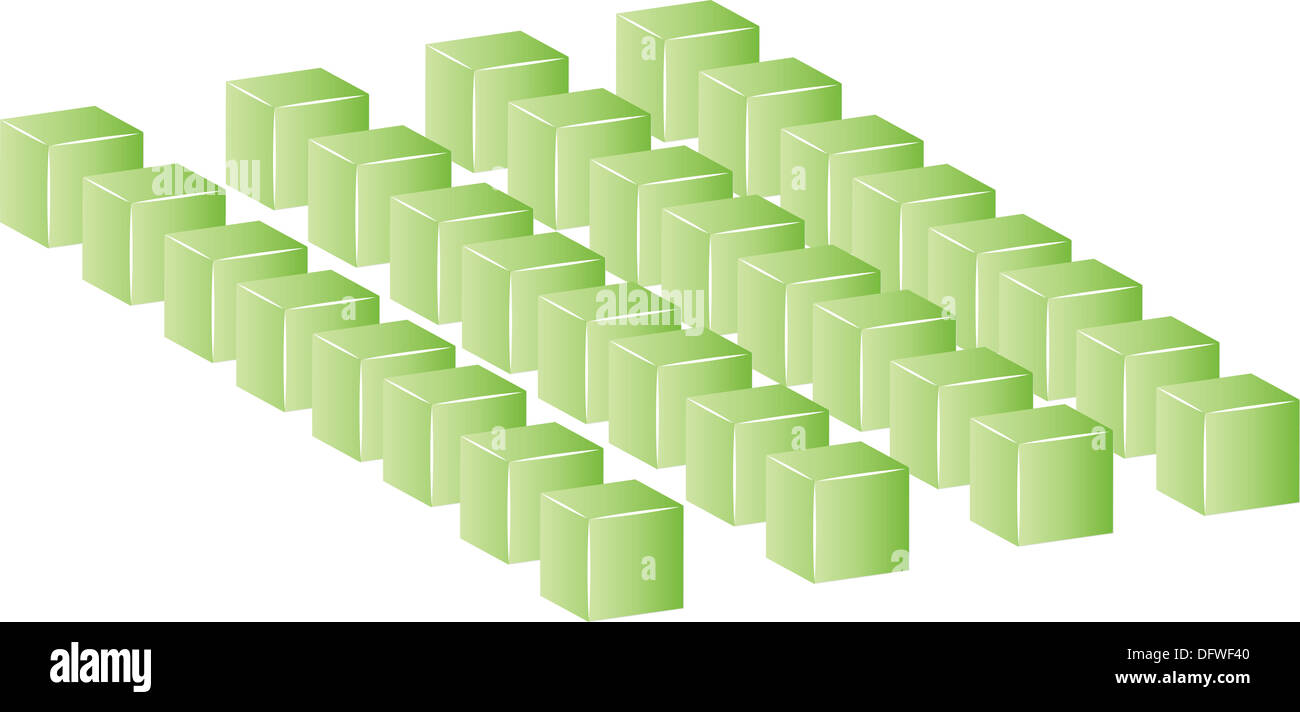 row of green building blocks Stock Photo - Alamy