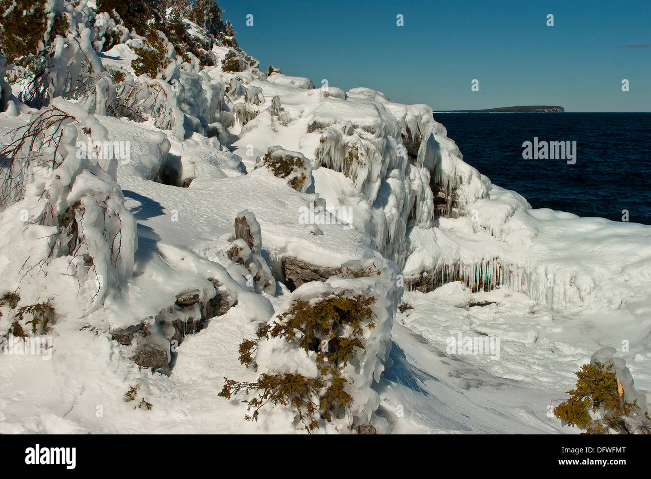Winter landscape Bruce Peninsula National Park a UNESCO Biospere ...