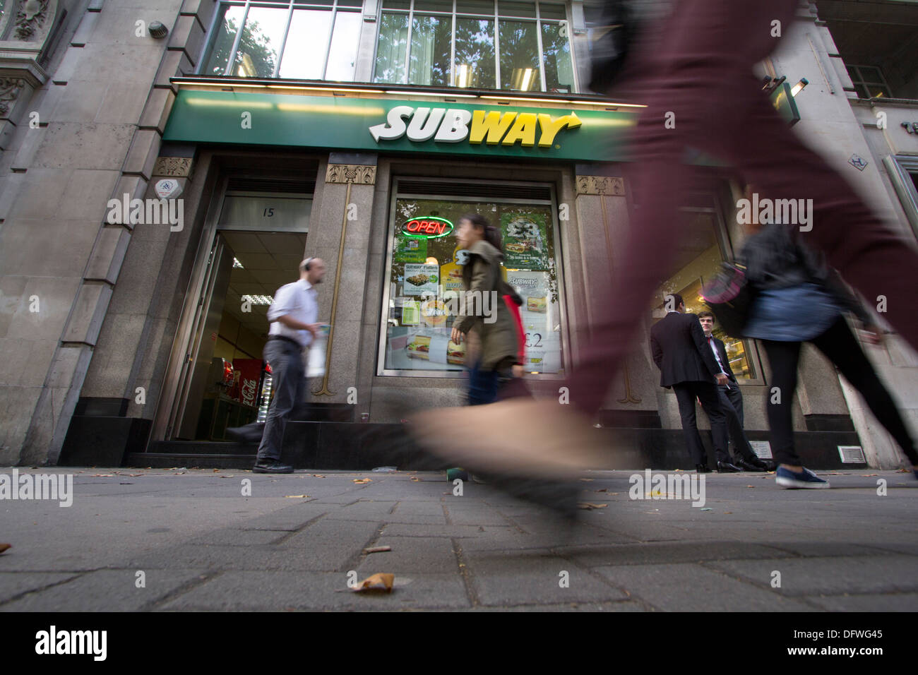 Subway fast food restaurant branch in London, UK — part of the global ...
