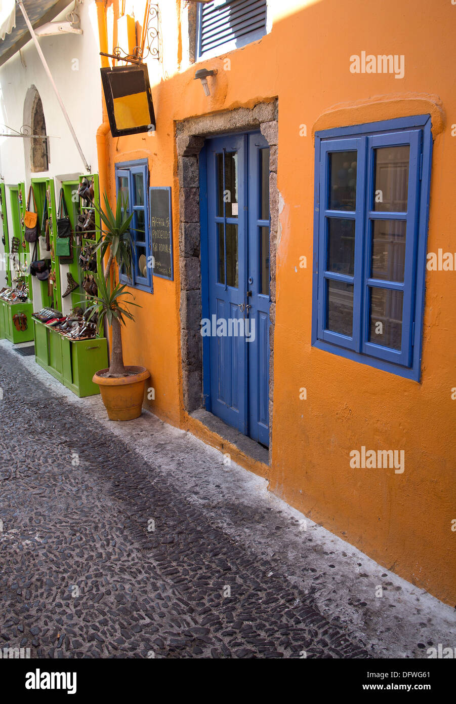 colorful greek street Stock Photo - Alamy