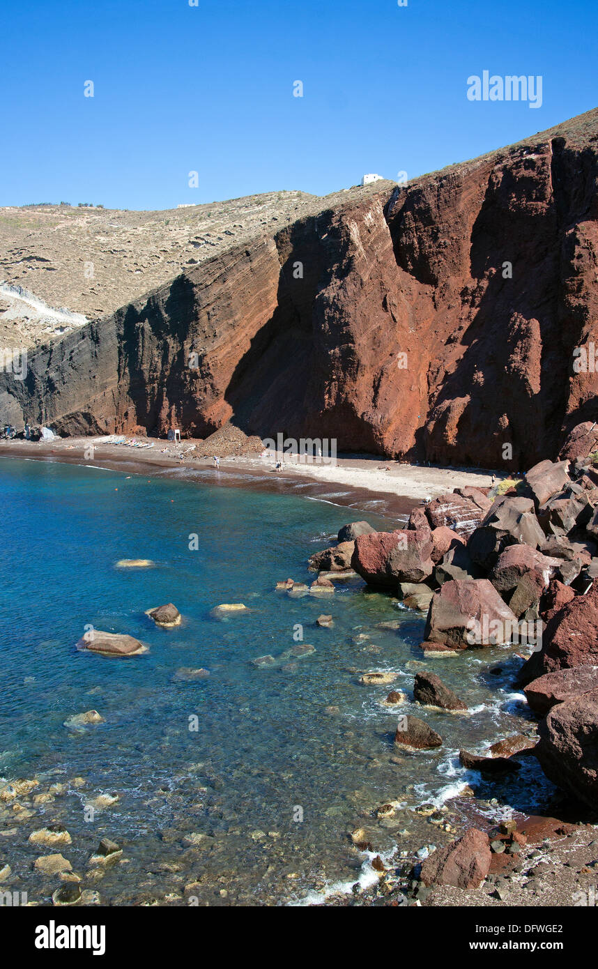 santorini red beach Stock Photo - Alamy
