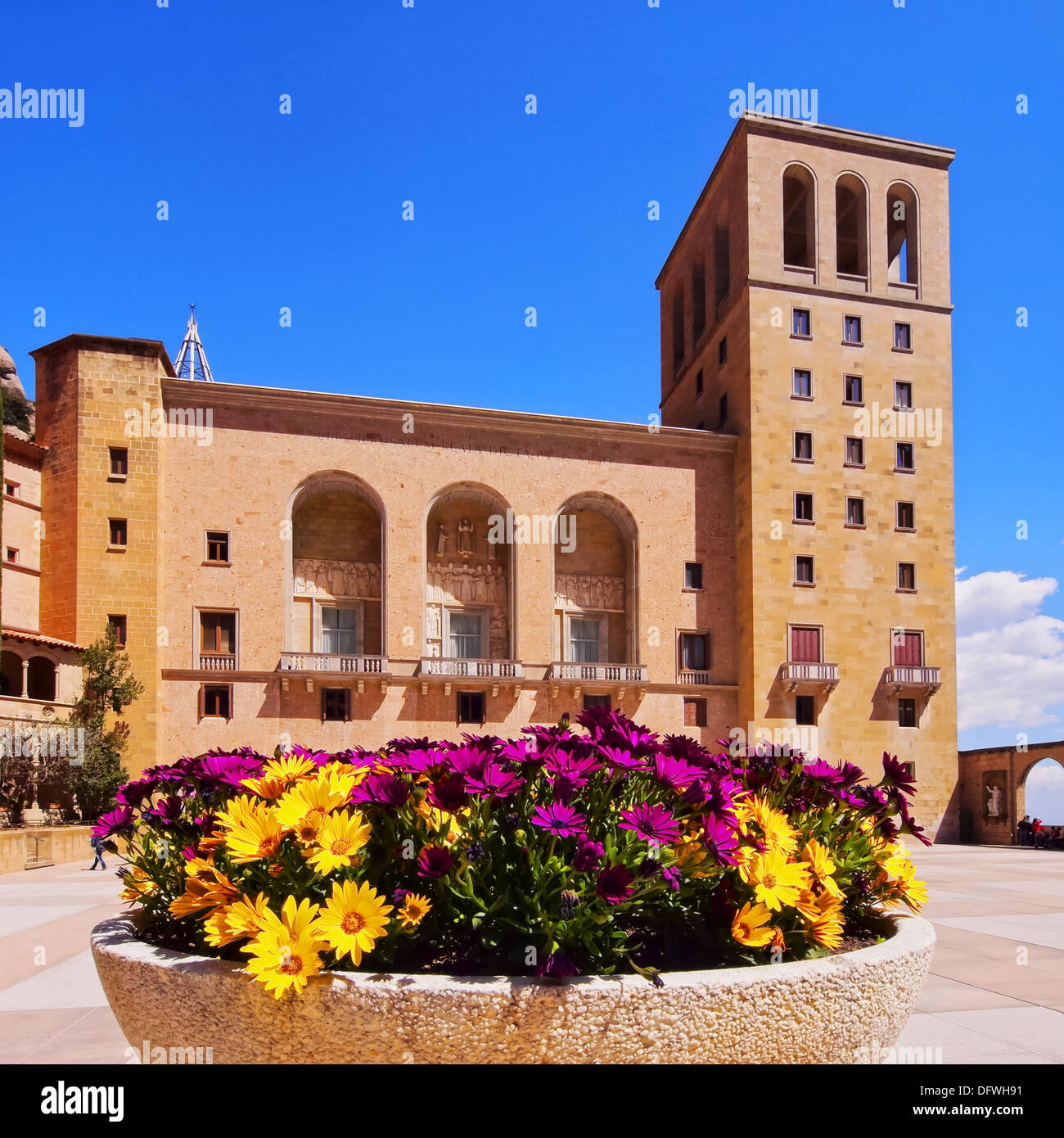 Santa Maria de Montserrat Abbey in Monistrol de Montserrat, Catalonia ...