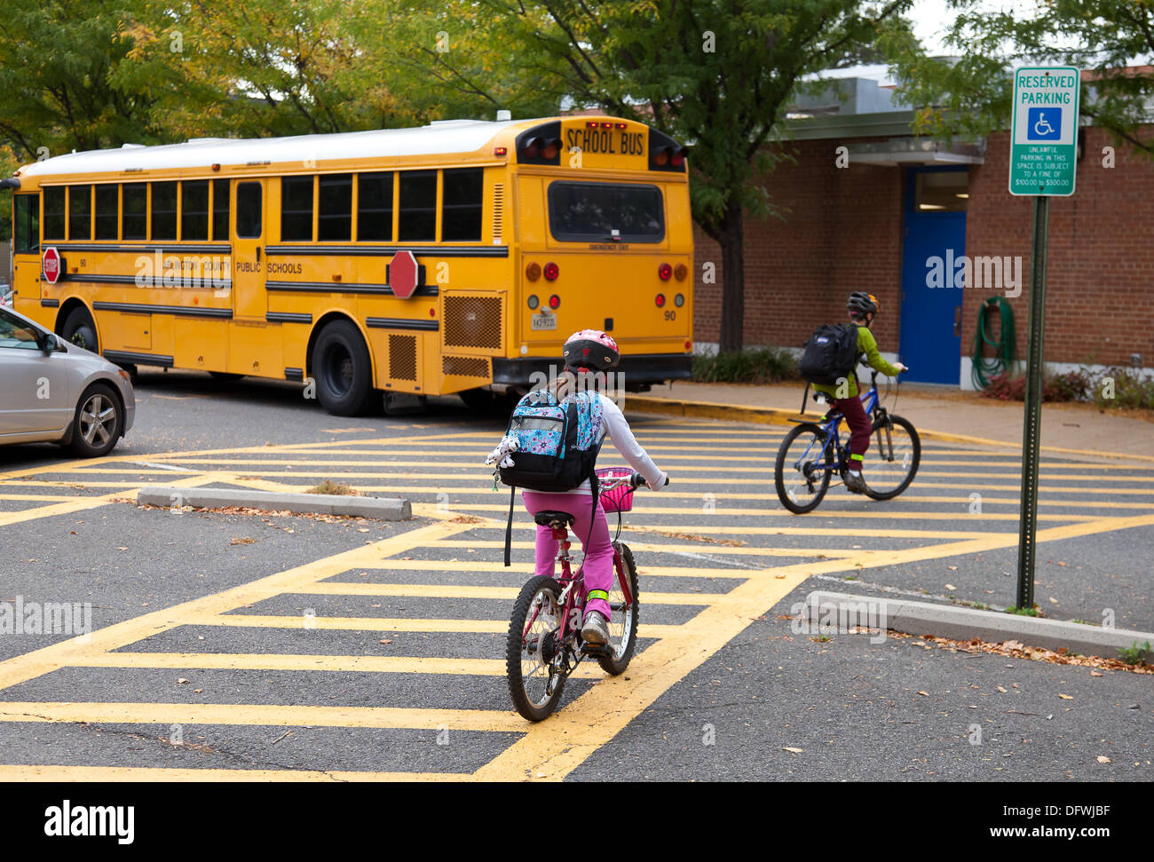 School children on bus bike hi-res stock photography and images - Alamy