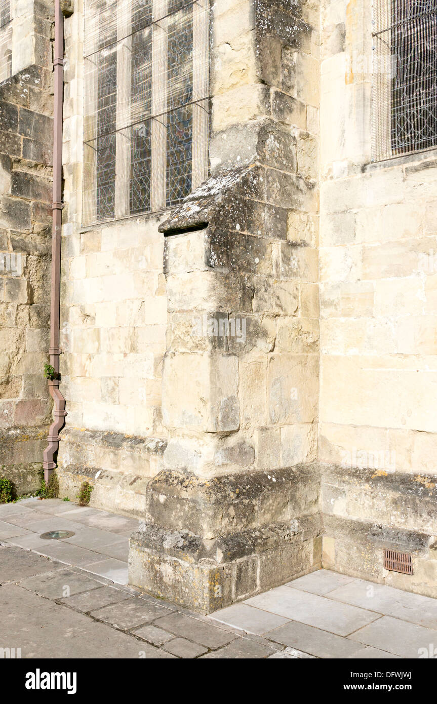 Buttress support UK church wall Stock Photo - Alamy