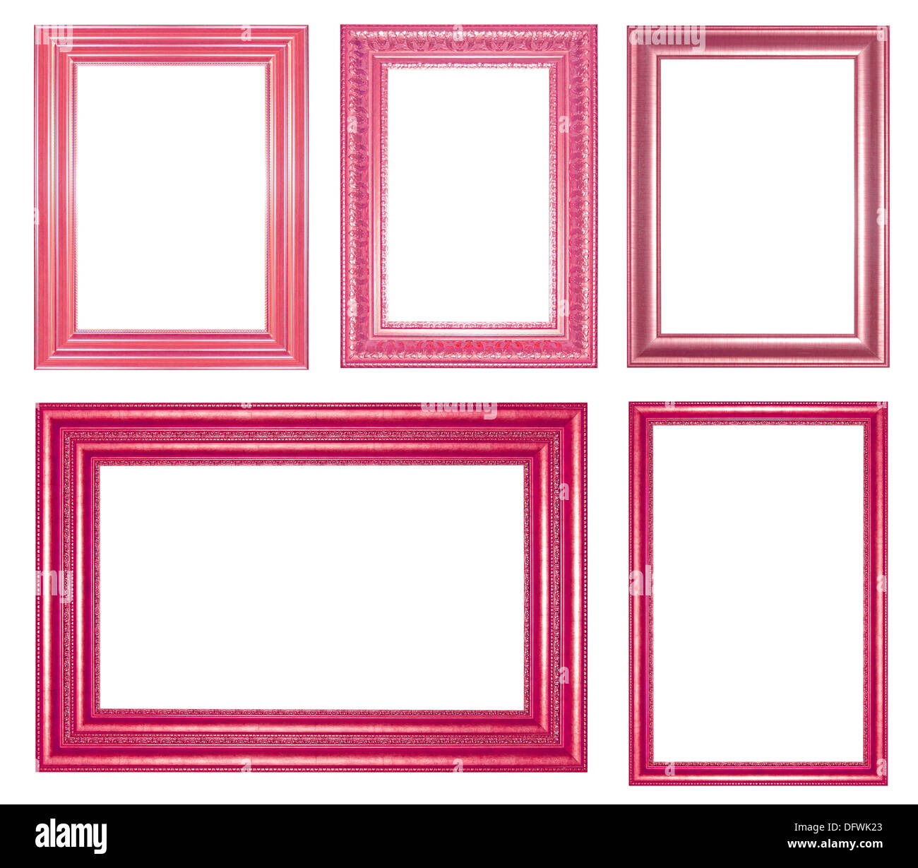 The antique red frame on the white background Stock Photo - Alamy