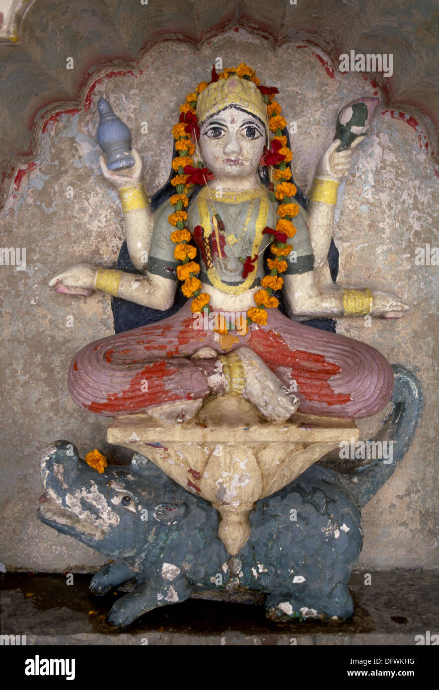 Ganga goddess at Lalita ghat, Varanasi. Uttar Pradesh, India Stock ...