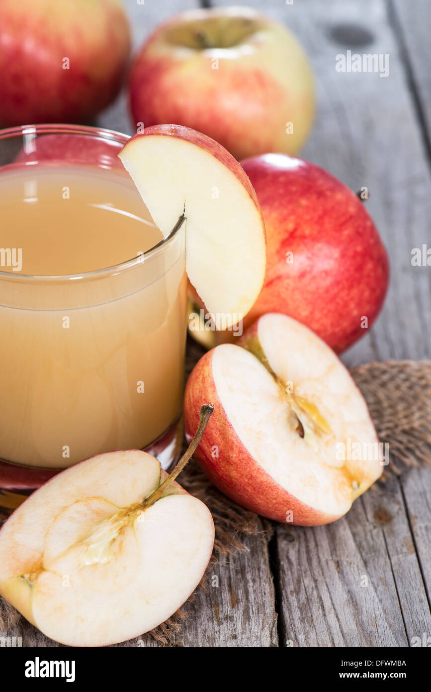 Glass with fresh Apple Juice and fruits Stock Photo - Alamy