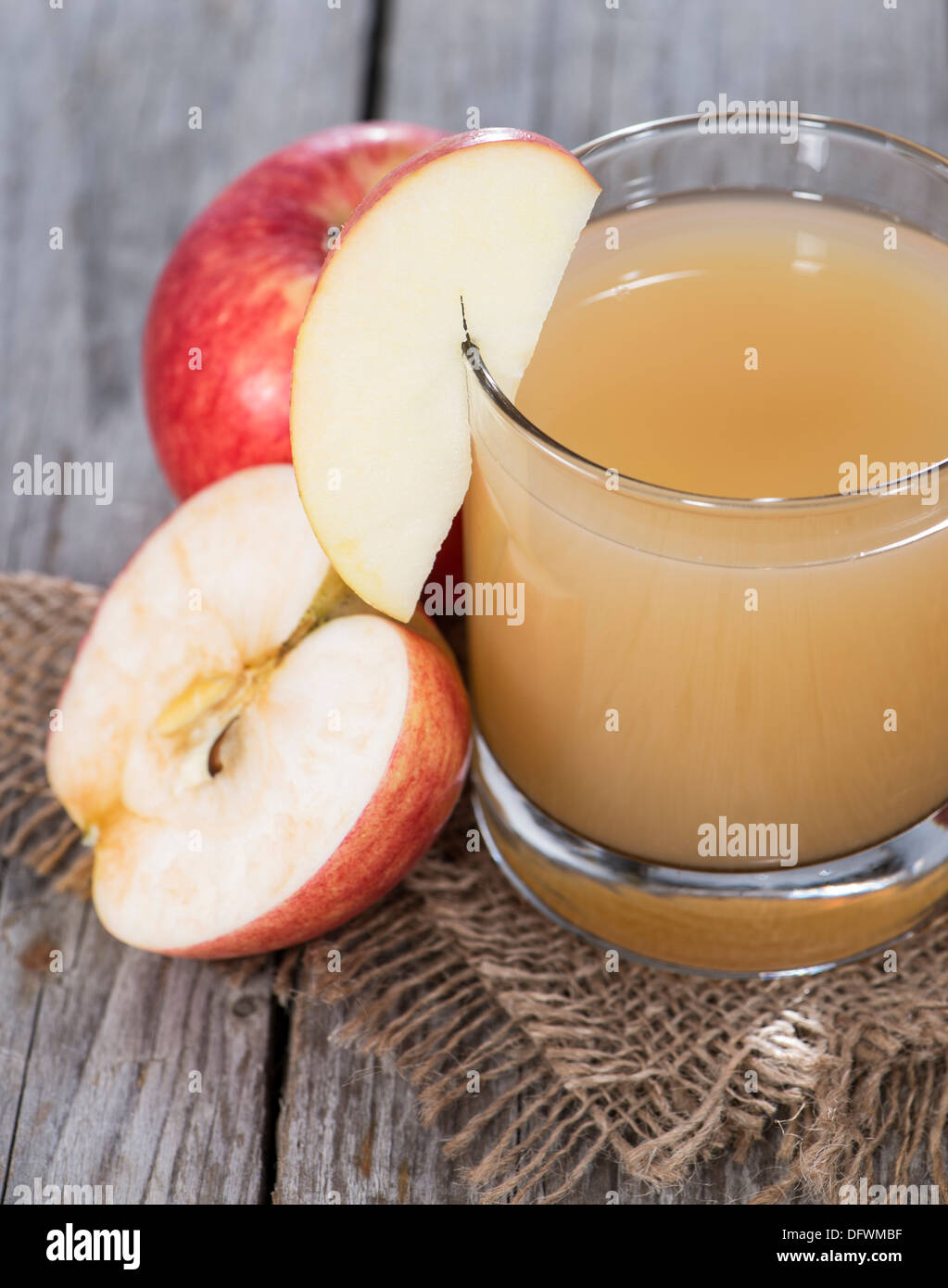 Fresh Apple Juice with fruits Stock Photo - Alamy