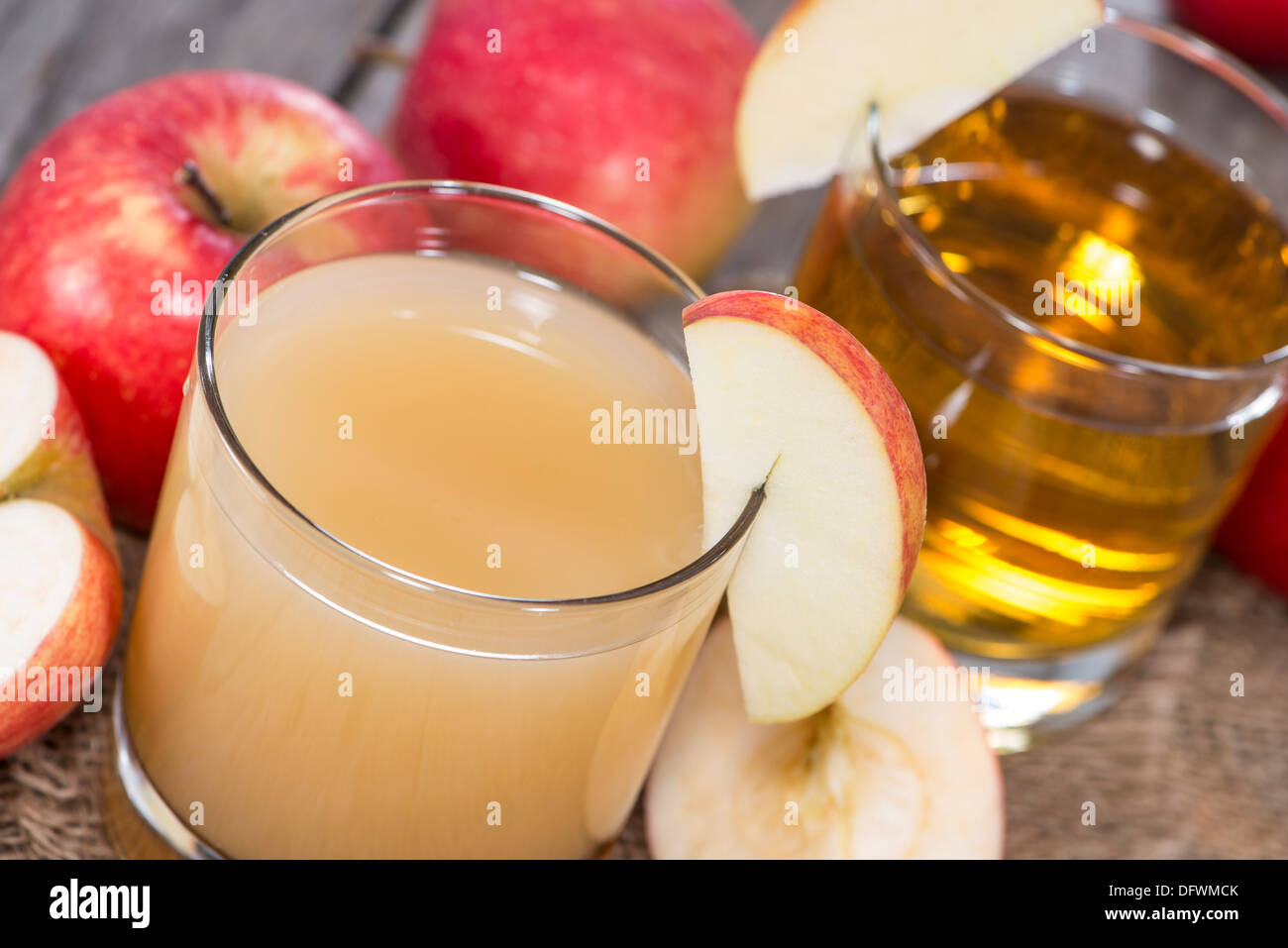 Fresh Apple Juice with fruits Stock Photo - Alamy