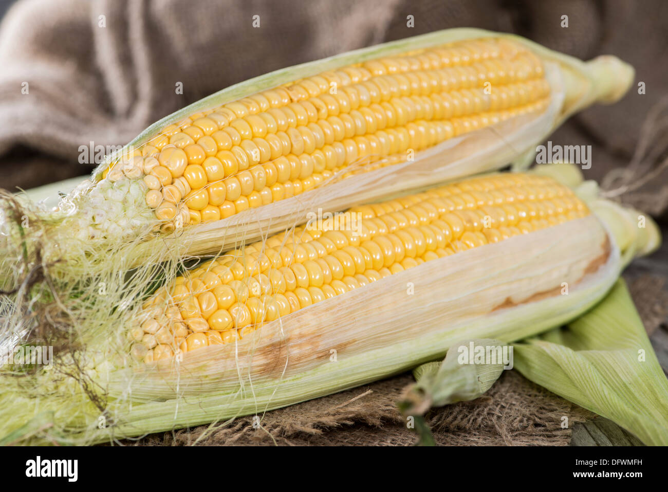Fresh portion of Sweetcorn (close-up shot Stock Photo - Alamy