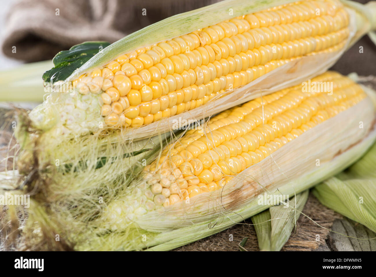 Fresh portion of Sweetcorn (close-up shot Stock Photo - Alamy