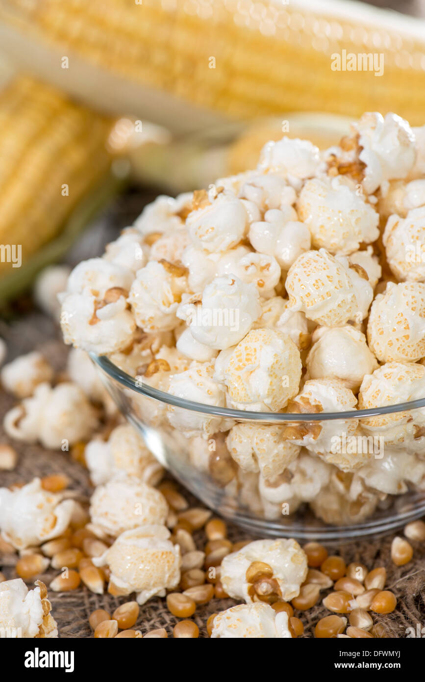 Homemade Popcorn in a small bowl Stock Photo - Alamy