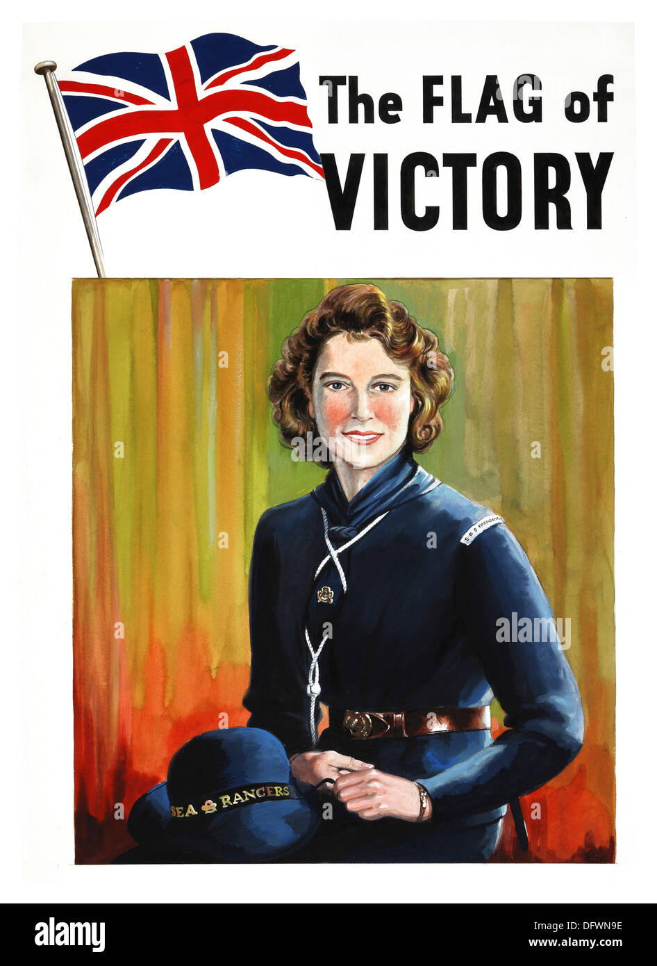 WW2 propaganda poster of HRH Princess Elizabeth in uniform of Sea ...