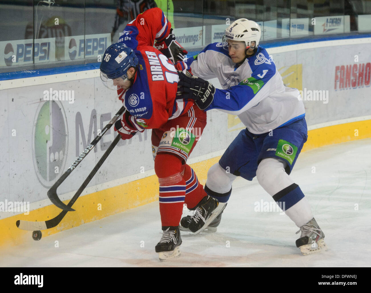 Prague, Czech Republic. 9th Oct, 2013. From left Michal Birner of Lev ...