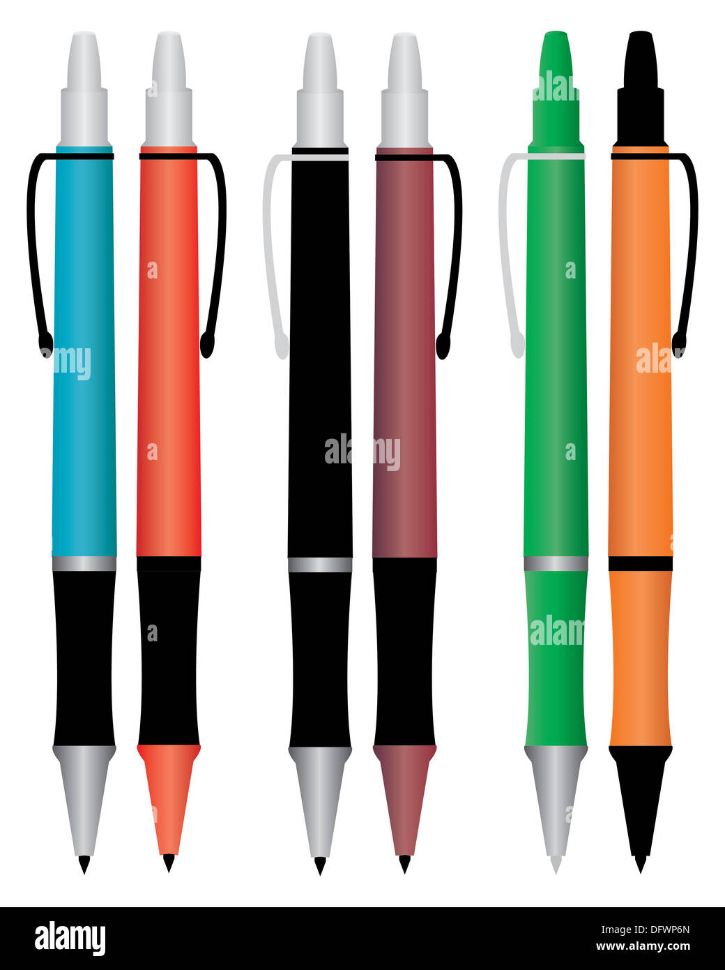 Set of realistic colored tools - vector Stock Photo - Alamy