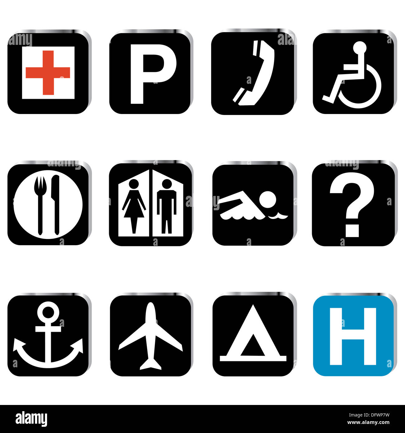 tourist locations icon set - VECToR Stock Photo - Alamy