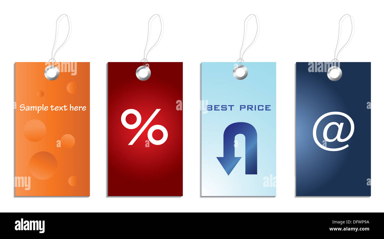 set of colored labels Stock Photo - Alamy