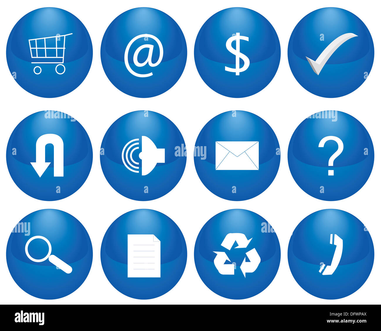 Glossy Icon Set for Web Applications Stock Photo - Alamy