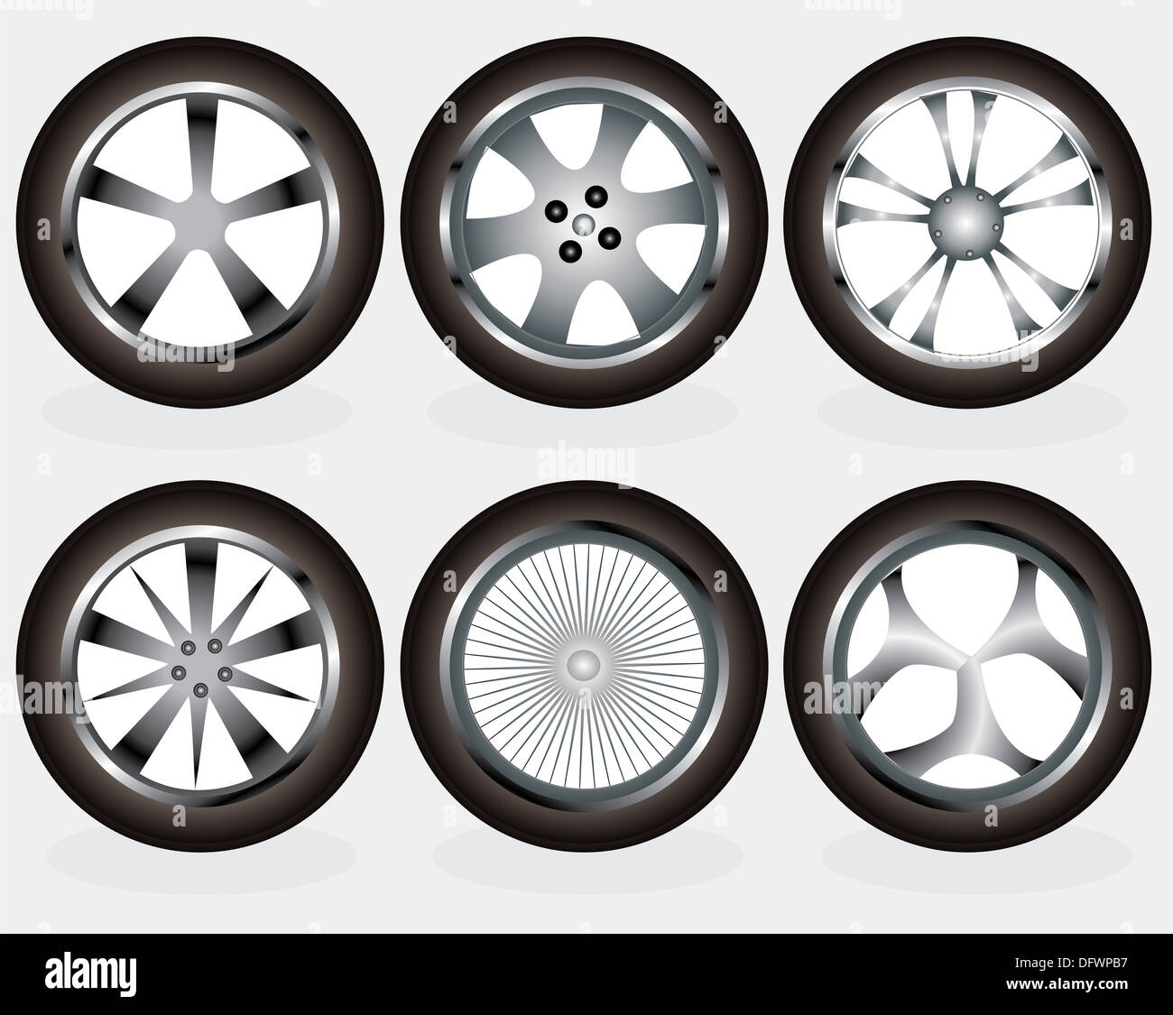 car wheels set Stock Photo - Alamy