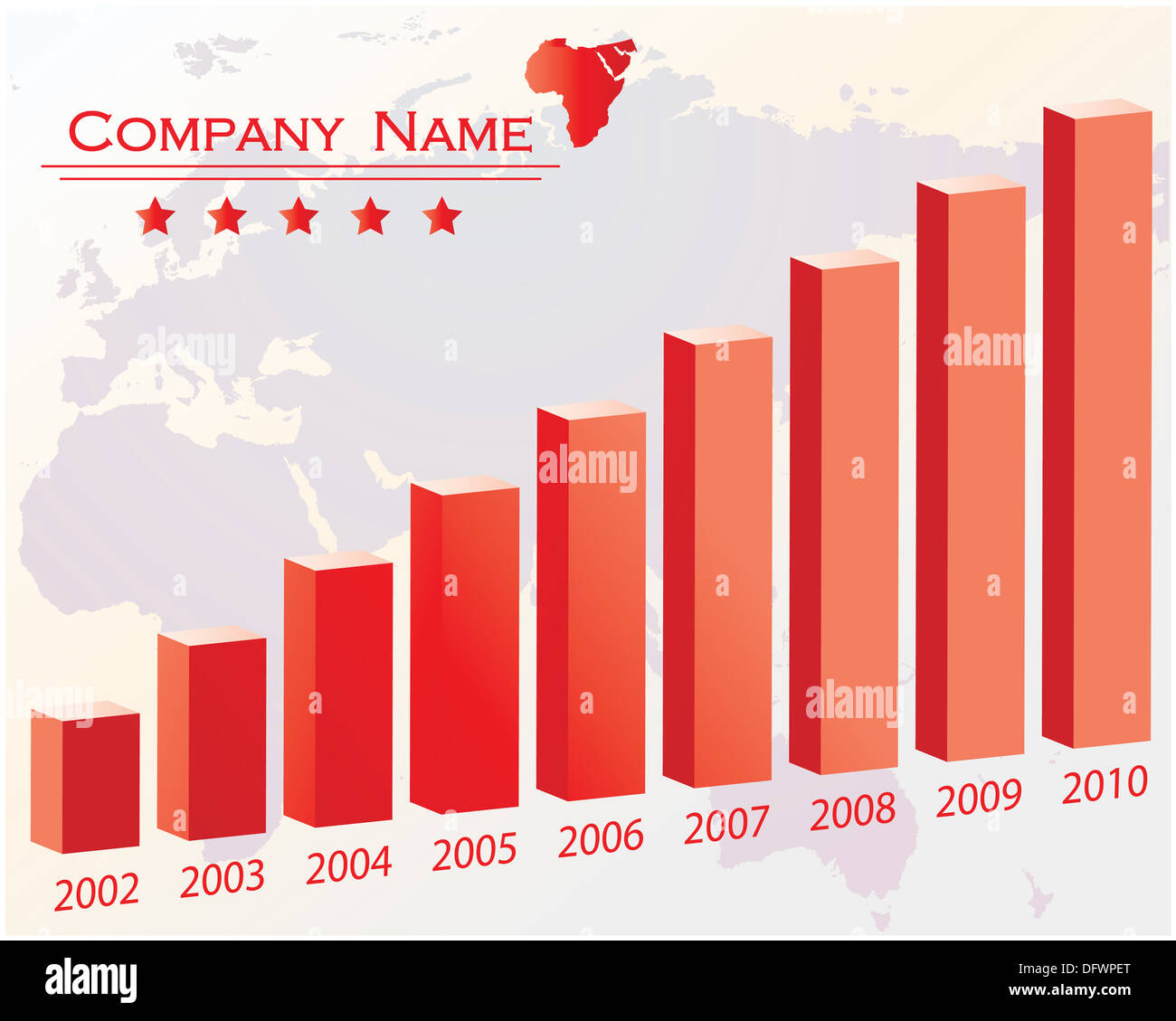 Color graph for design and business concept - red vector Stock Photo ...