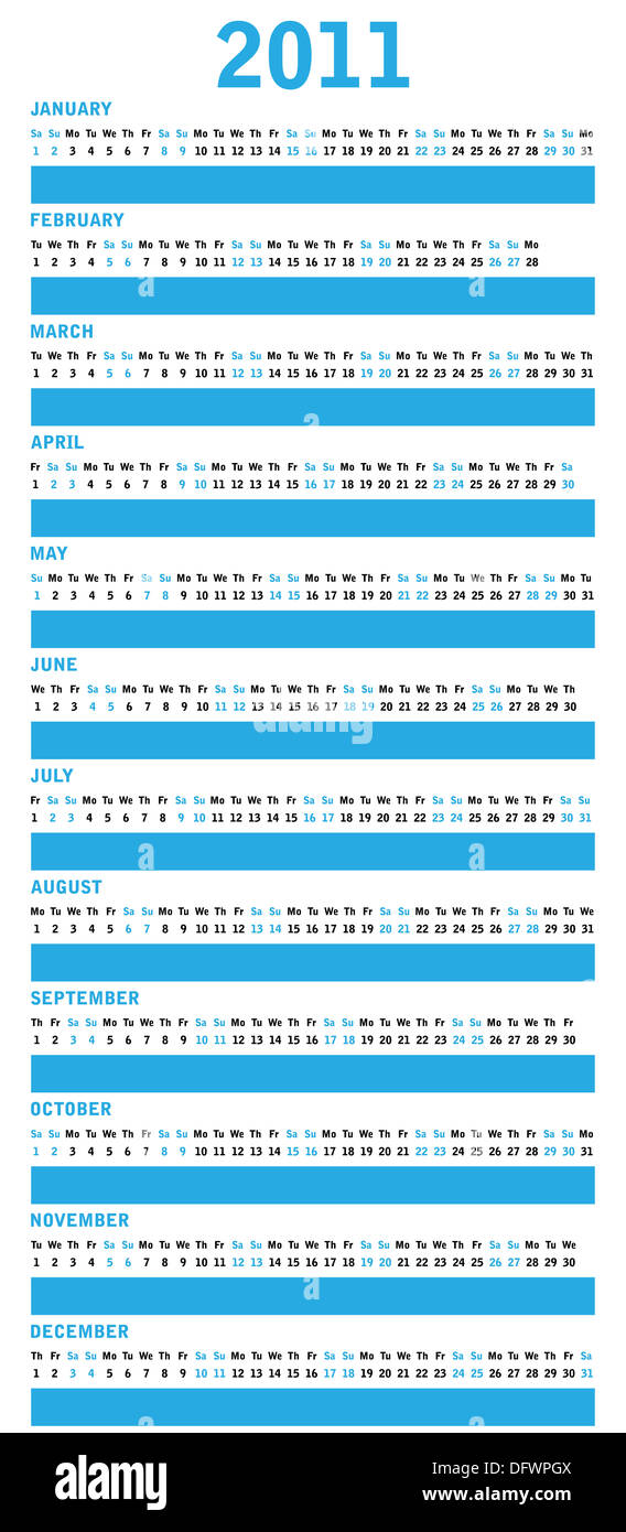 calendar for 2011 Stock Photo - Alamy